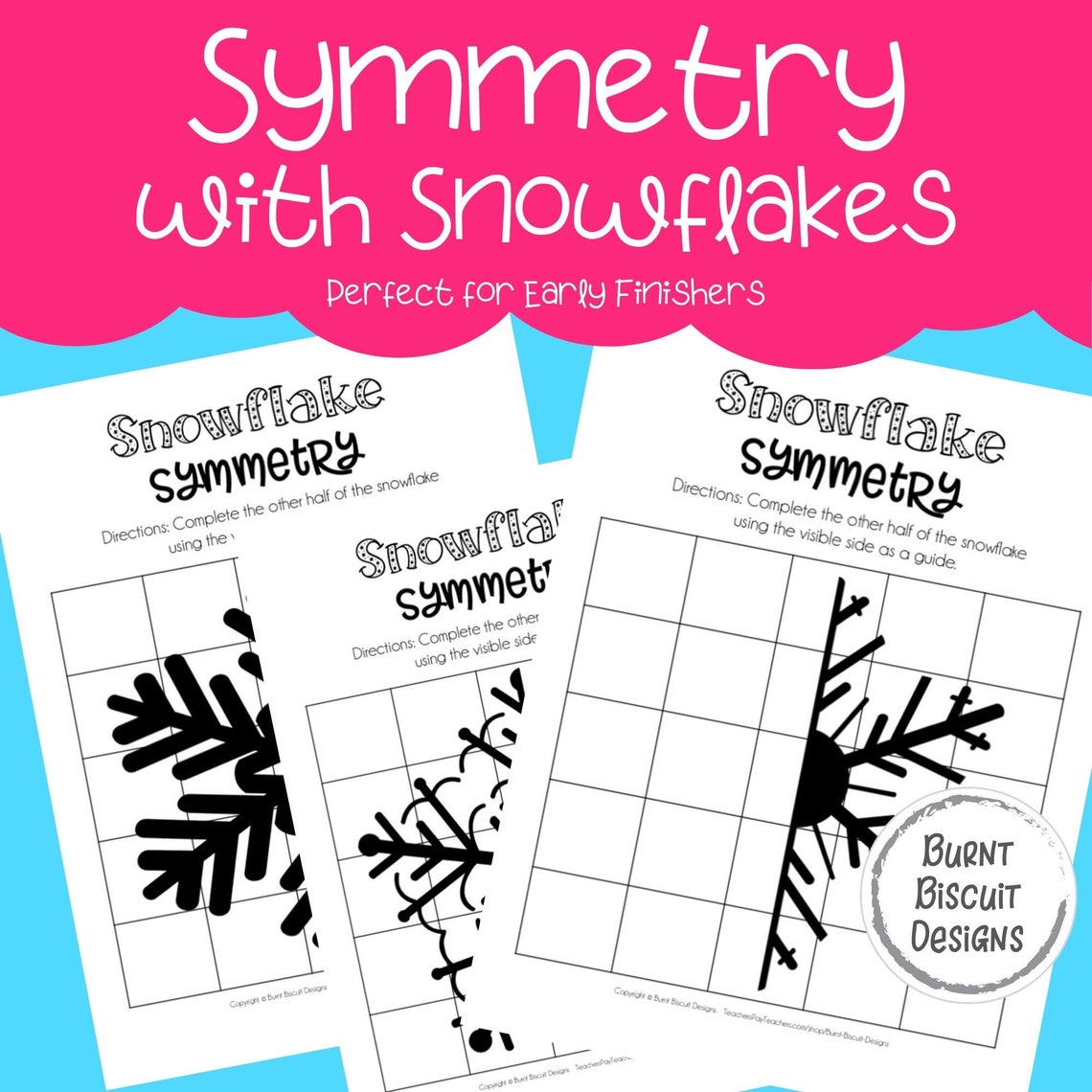 Math Printables: Symmetry with Snowflakes | Etsy
