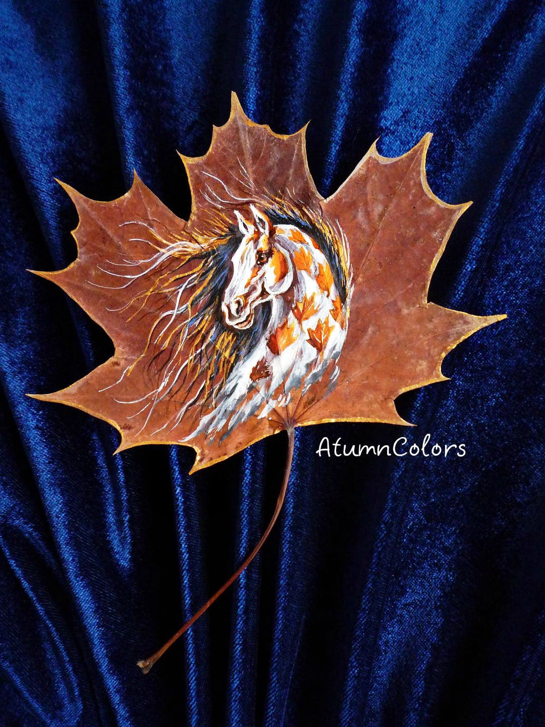 Nature Art Original Painting on Maple Leaf Painted Leaf - Etsy