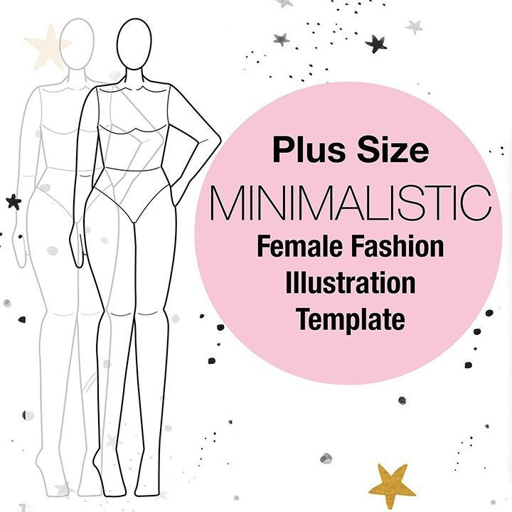 Plus Size Croquis Fashion Croquis Fashion Design Templates Etsy