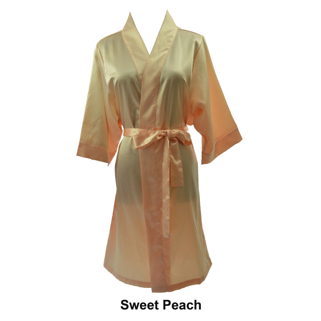 Peach Wedding Robes | Bridal Robes | Peach Robes | Solid Color Robes ...