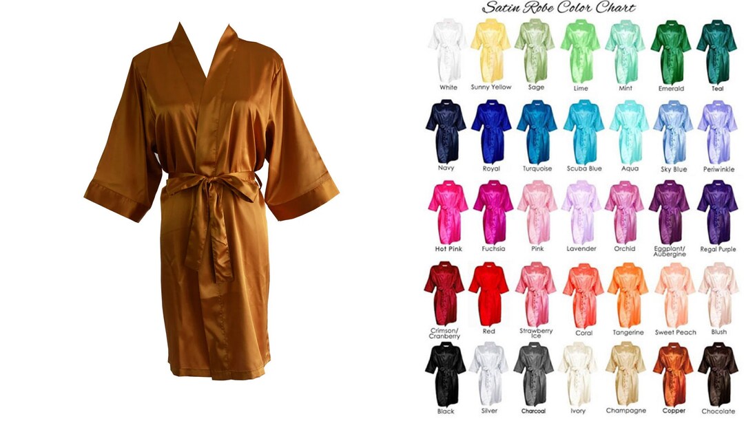 Plain Robe Blank Satin Robe Bride to Be Robe Bridesmaid Robe Getting ...
