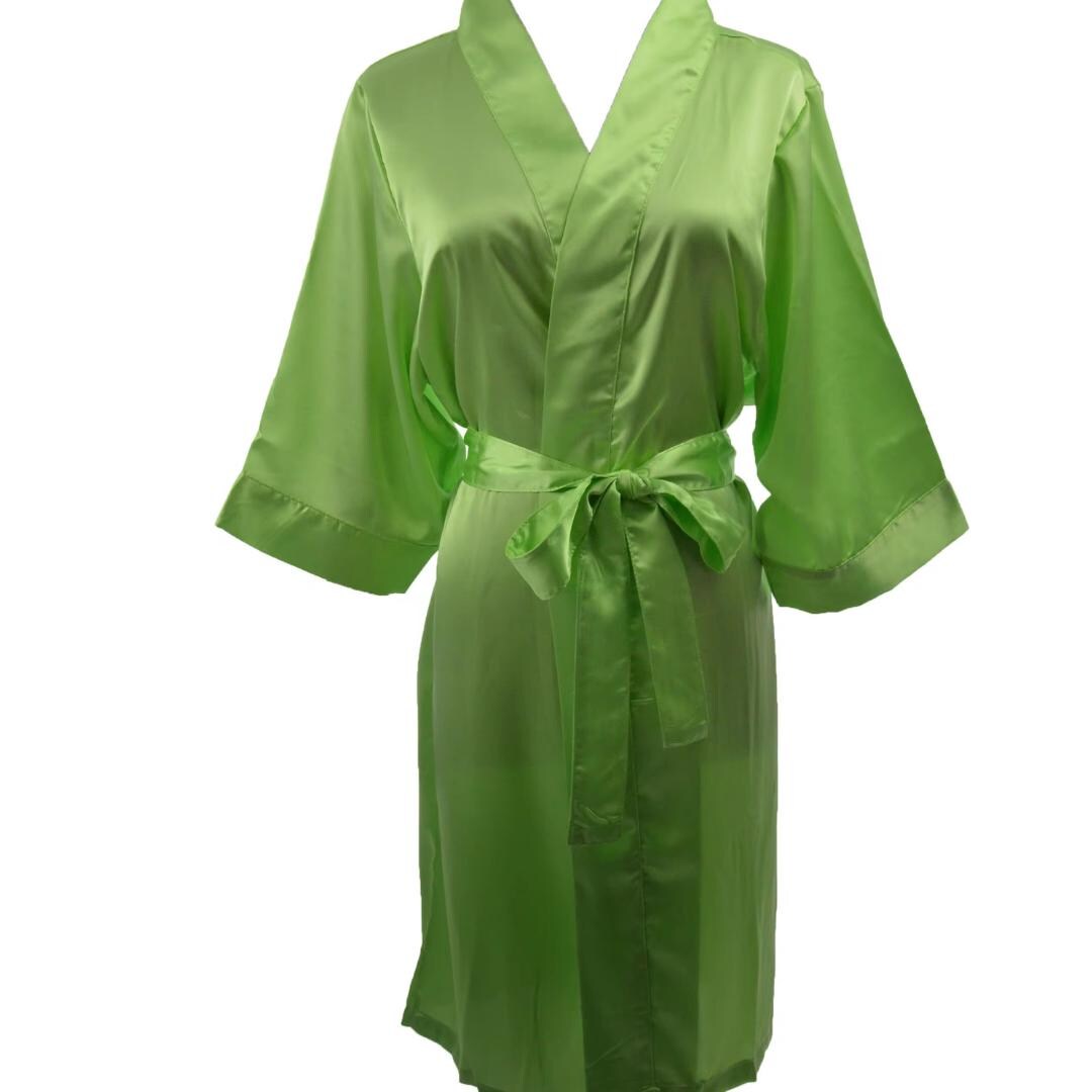 Lime Green Wedding Robe | Lime Green Satin Robes | Bright Green ...