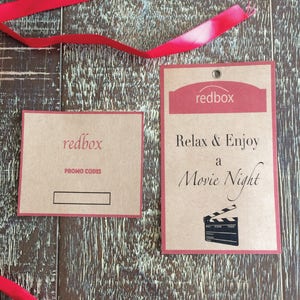 Redbox Gift Tag and Promo Code Card Bundle, Digital, Instant Download ...