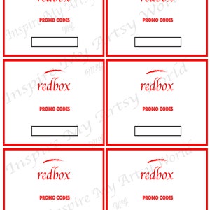 Redbox Gift Tag and Promo Code Card Bundle, Digital, Instant Download ...