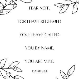 Isaiah 43:1 Scripture Printable - Etsy