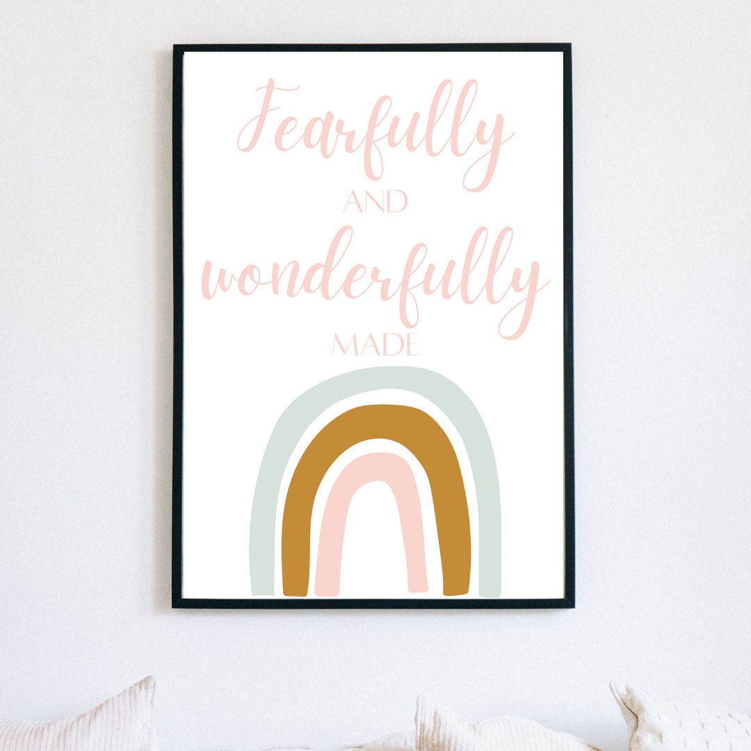 Psalm 139:14 Scripture Printable Fearfully and Wonderfully Made - Etsy