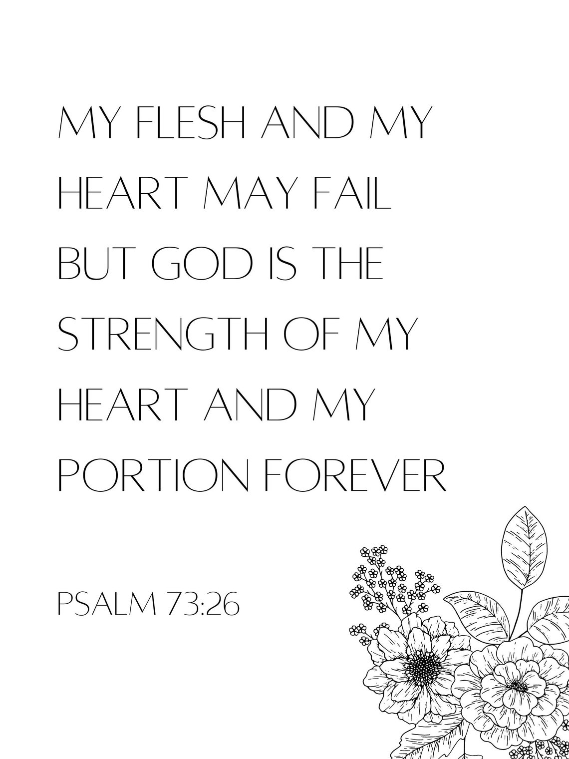 Psalm 73:26 Scripture Printable Wall Decor - Etsy