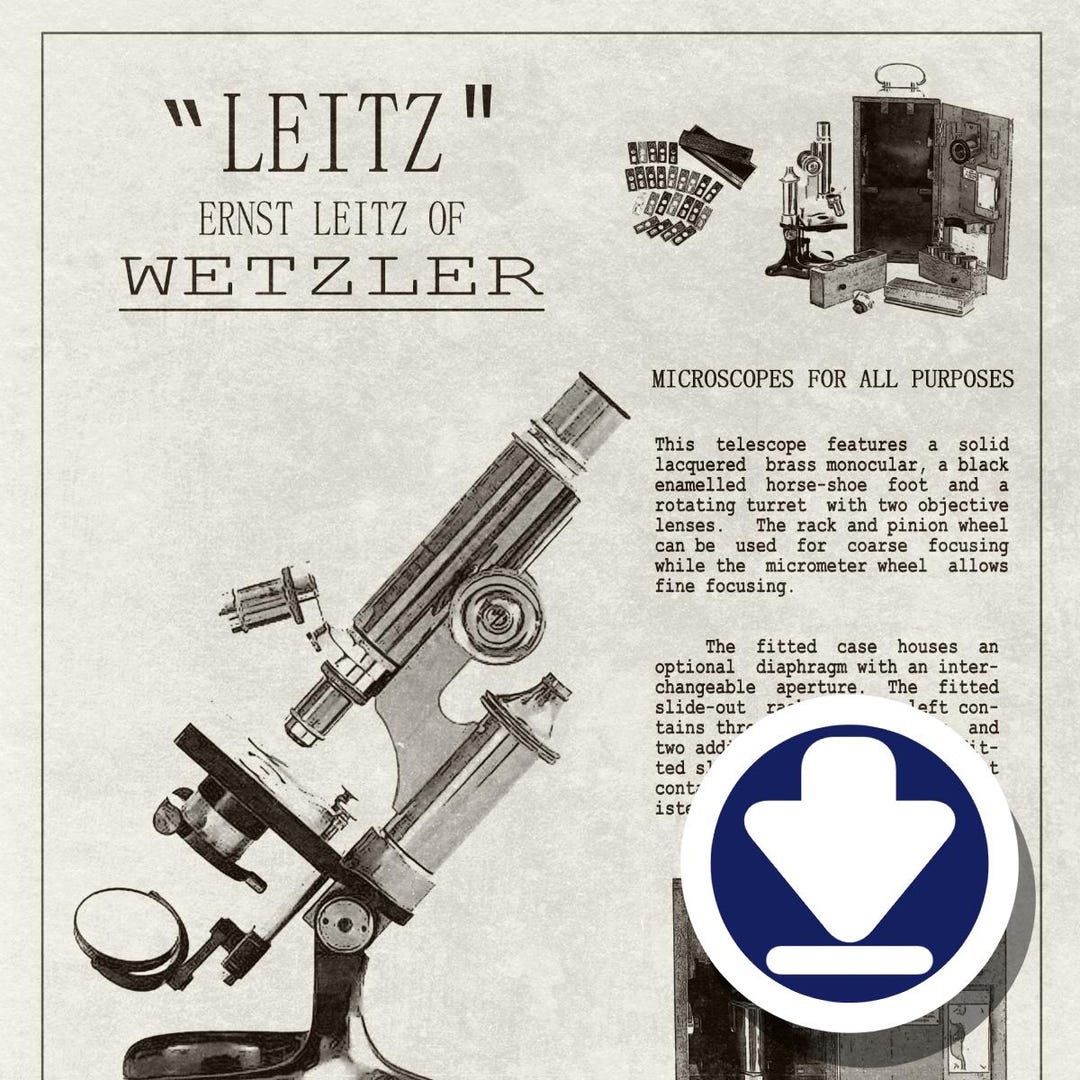 Vintage Microscope Advert | Digital File | Instant Download | Print at ...