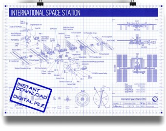 Space Shuttle Blueprint 2 for 1 Digital File Instant | Etsy