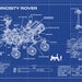 Mars Curiosity Rover Blueprint Space Gift Wall Art A3 10x15 A4 8x10 ...