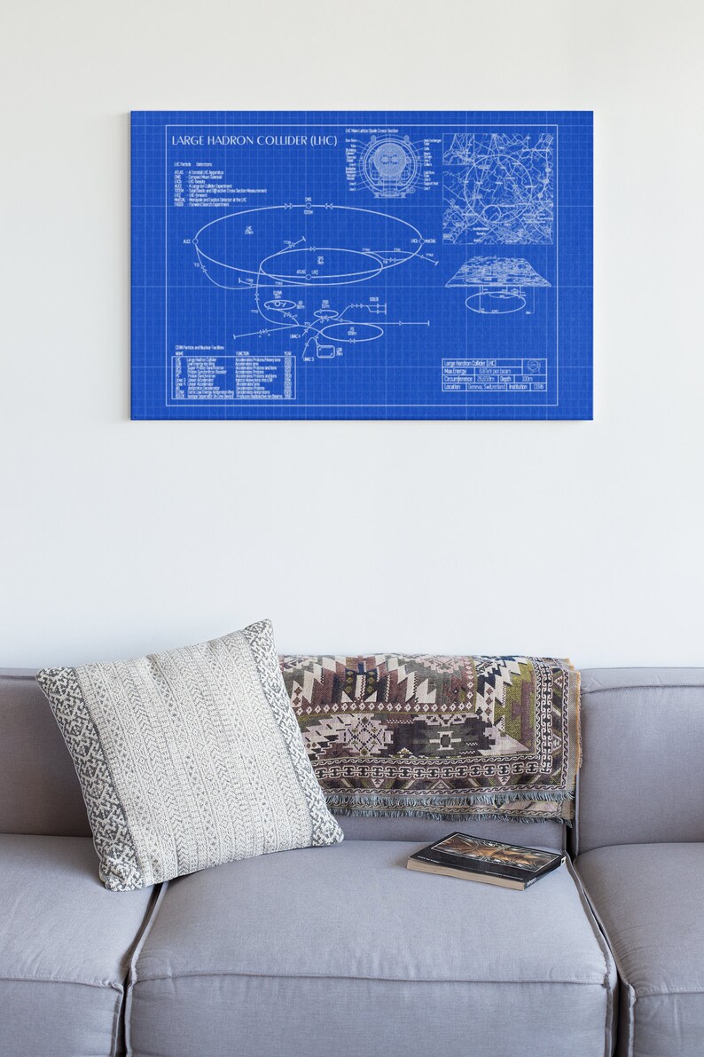 Large Hadron Collider LHC Blueprint CERN Physics Gift - Etsy UK