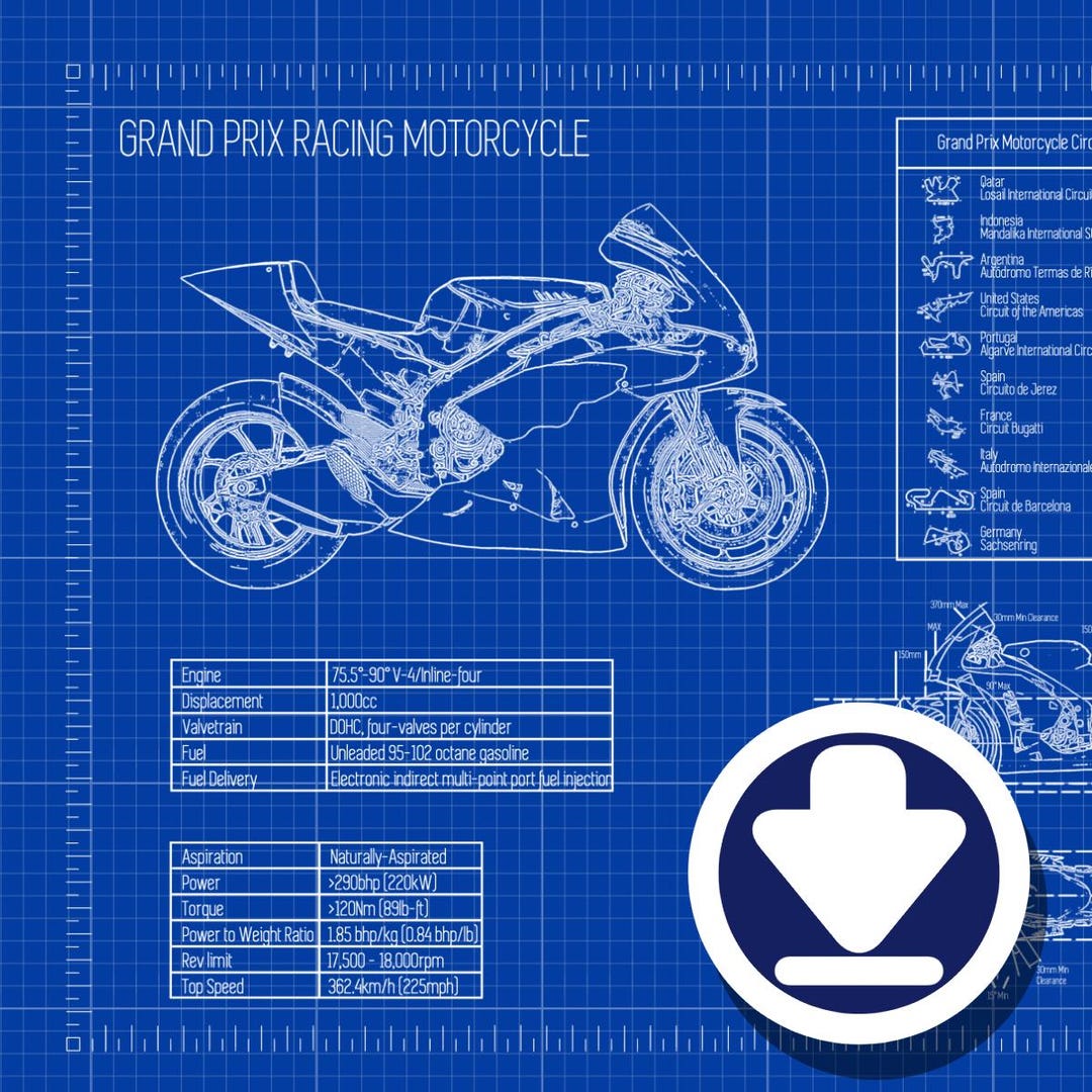 Motogp Blueprint | Digital File | Instant Download | Print at Home ...
