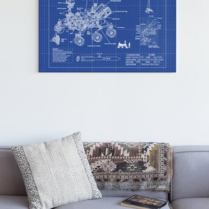 Mars Curiosity Rover Blueprint | Space Gift | Wall Art | 9"x11" | A3 ...