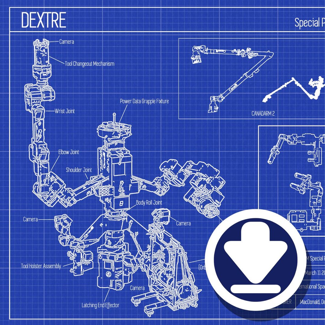 Dextre Blueprint ISS Digital File Instant Download Print at Home ...