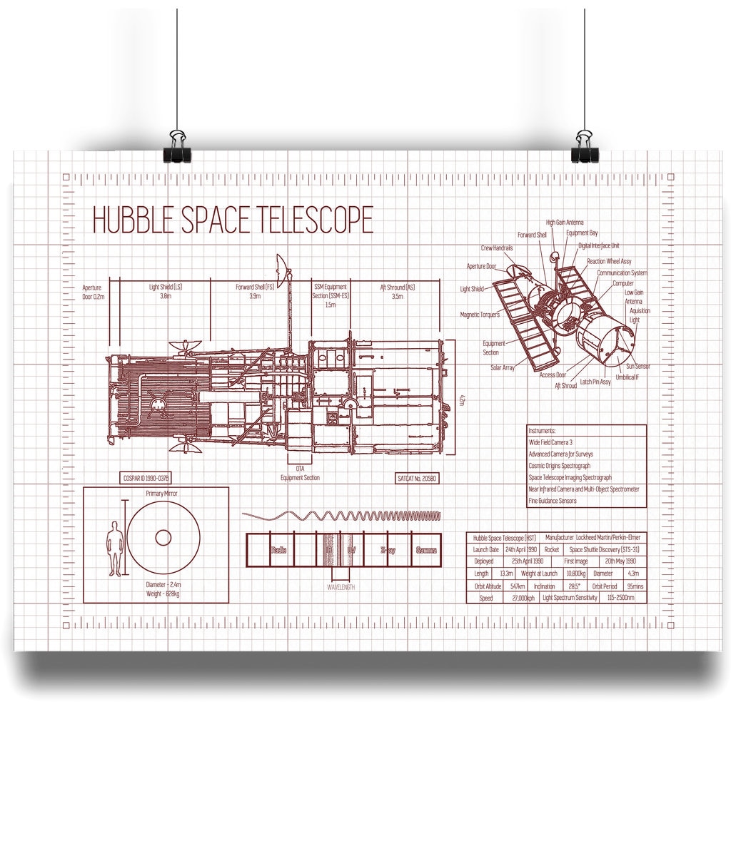 Hubble Telescope Schematics