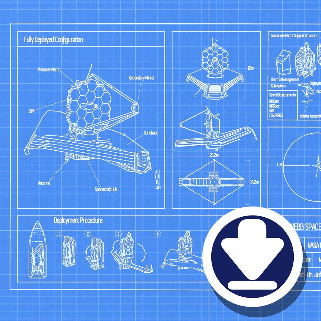 James Webb Space Telescope Blueprint | Digital File | Instant Download ...