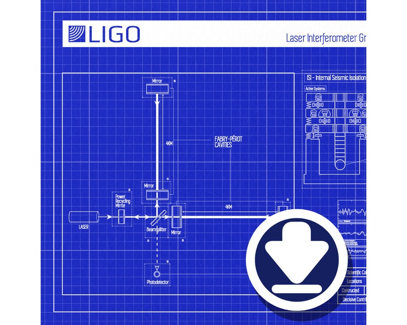 LIGO Lab Blueprint Digital File Instant Download Print at Home Desktop ...