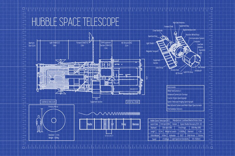Hubble Space Telescope | Digital File | Instant Download | Print at ...