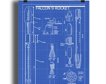 Spacex Blueprint - Etsy