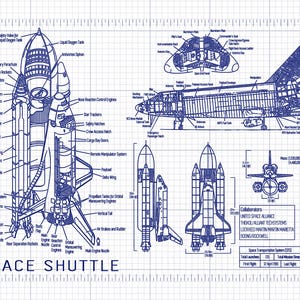 Space Shuttle Blueprint | Digital File | Instant Download | Print at ...