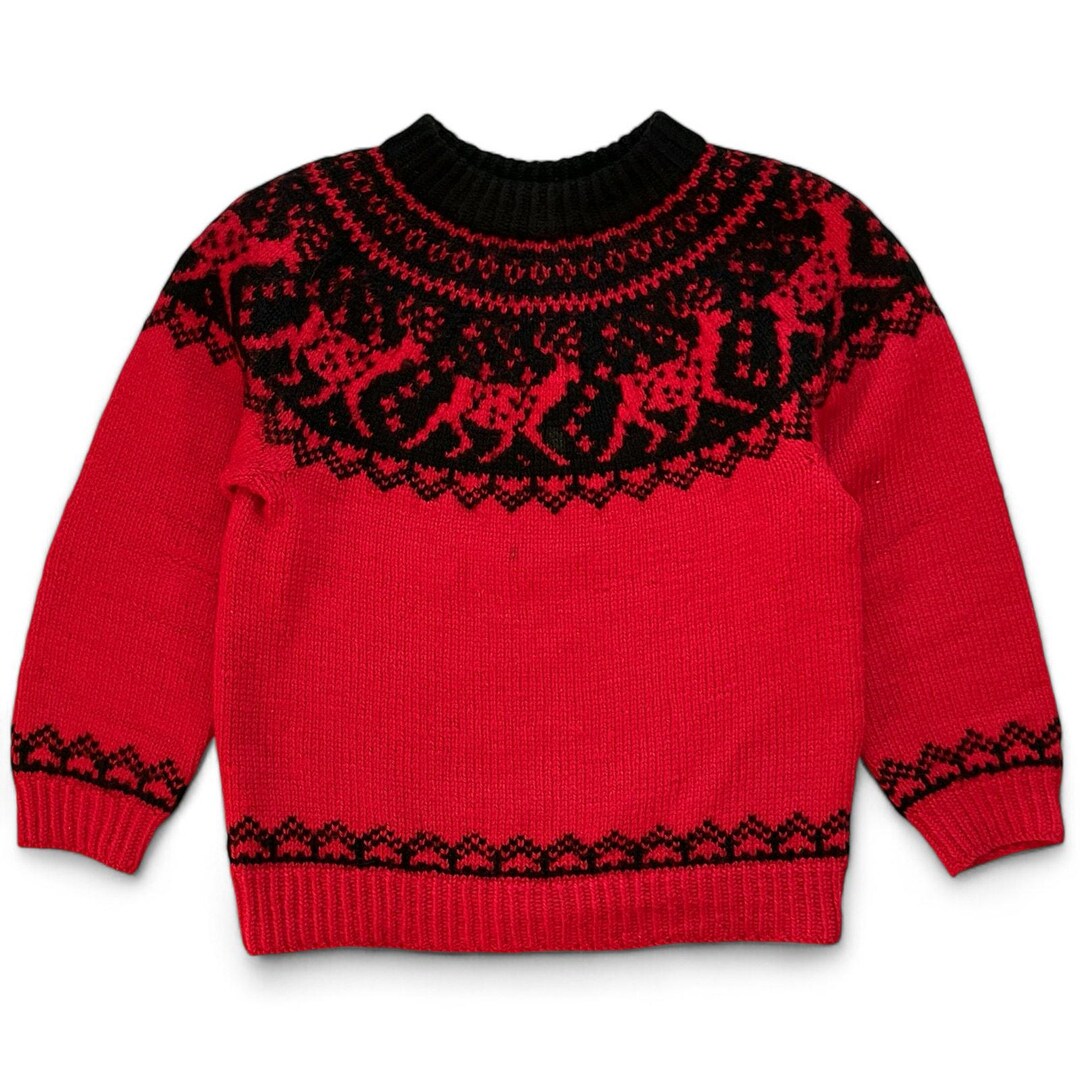 Vintage Dale of Norway Reindeer Fair Isle Christmas Holiday Crewneck ...