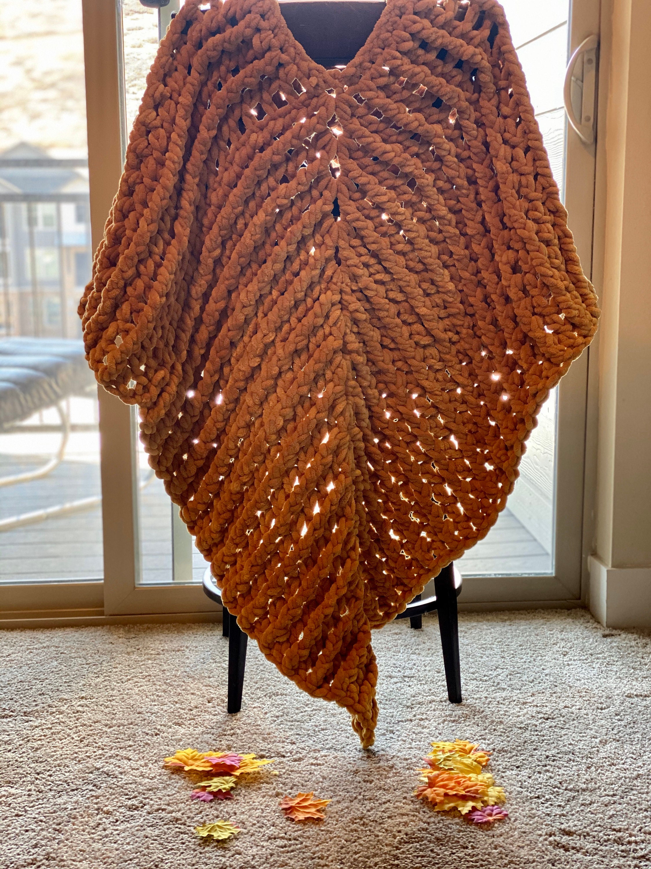 Super Soft and Cozy Fall Poncho - Etsy