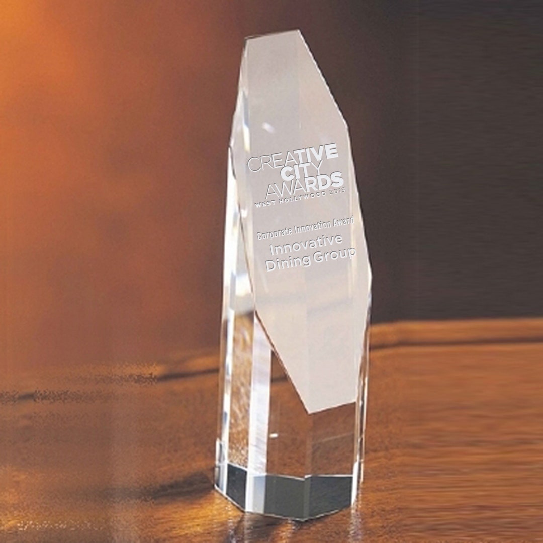 Crystal Sleek Octagon Recognition Award Custom Engraved and ...