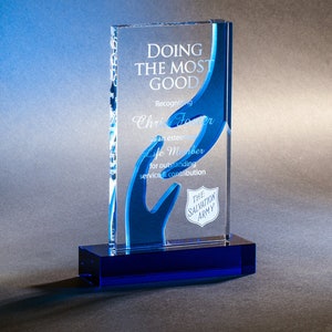 Crystal Helping Hands Award 5 3/4w X 8 3/4h by Haertling Engraved and ...