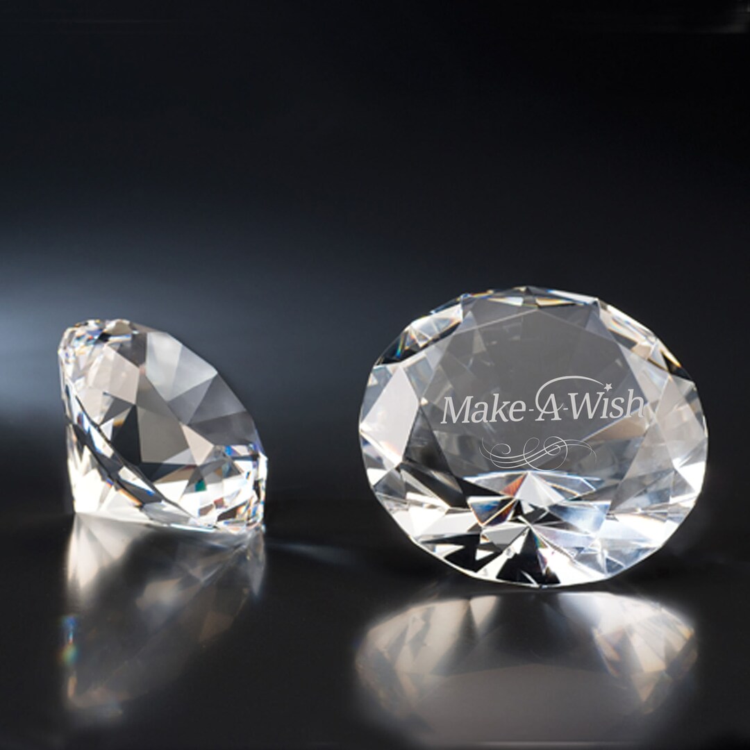 Crystal Faceted Diamond Custom Engraved and Personalized - Etsy