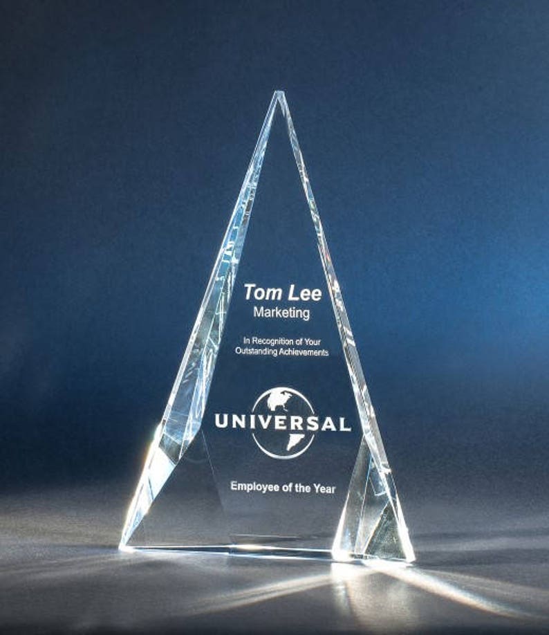 Crystal Delta Recognition Award 7w X 10h Custom - Etsy