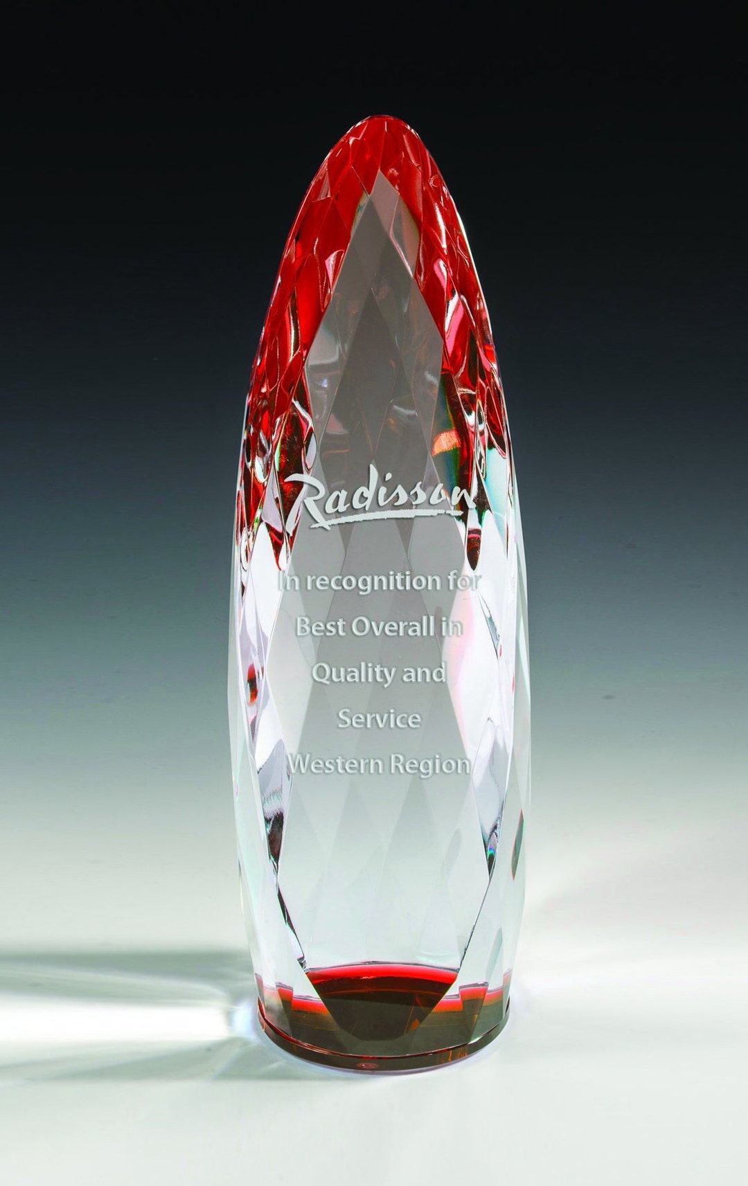Crystal Red Liquidum Recognition Award by Nik Meller Custom Engraved ...