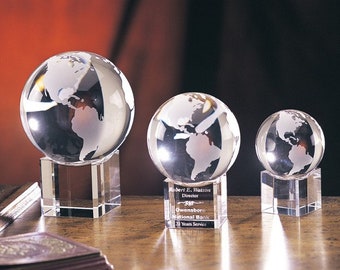 Crystal Spinning Globe in Hand Award Engraved and Personalized | Etsy