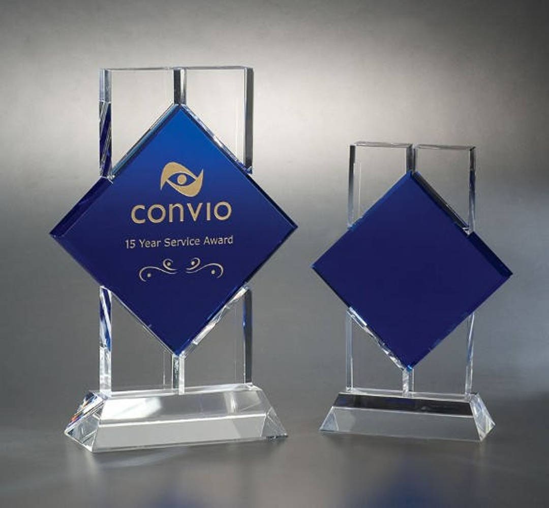 Crystal Blue Bold Recognition Award by Nik Meller Engraved and ...