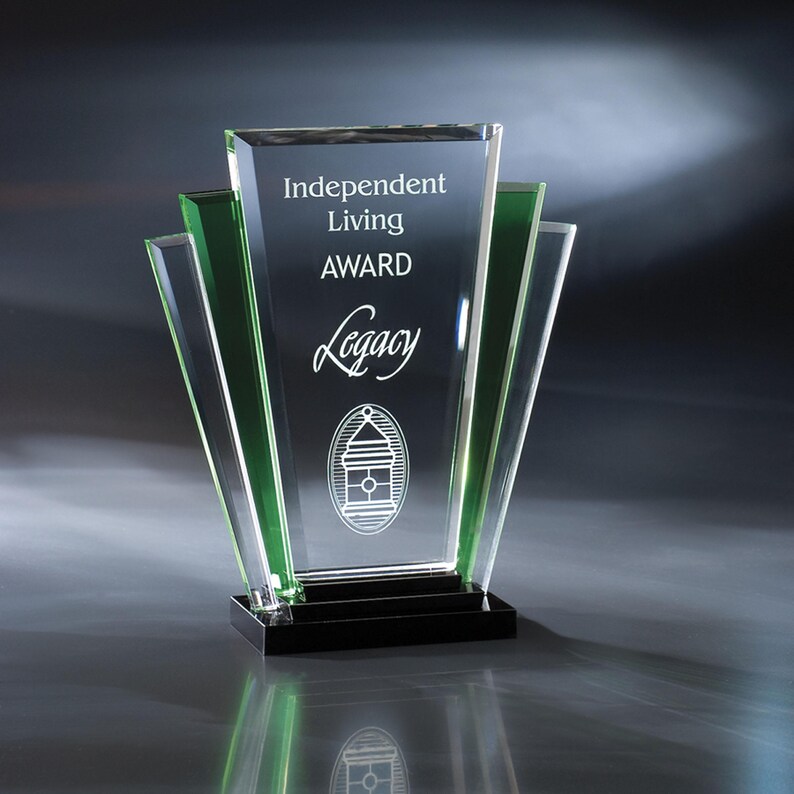 Engraved Crystal San Remo Award, Nik Meller Design (8x9.25") - Etsy