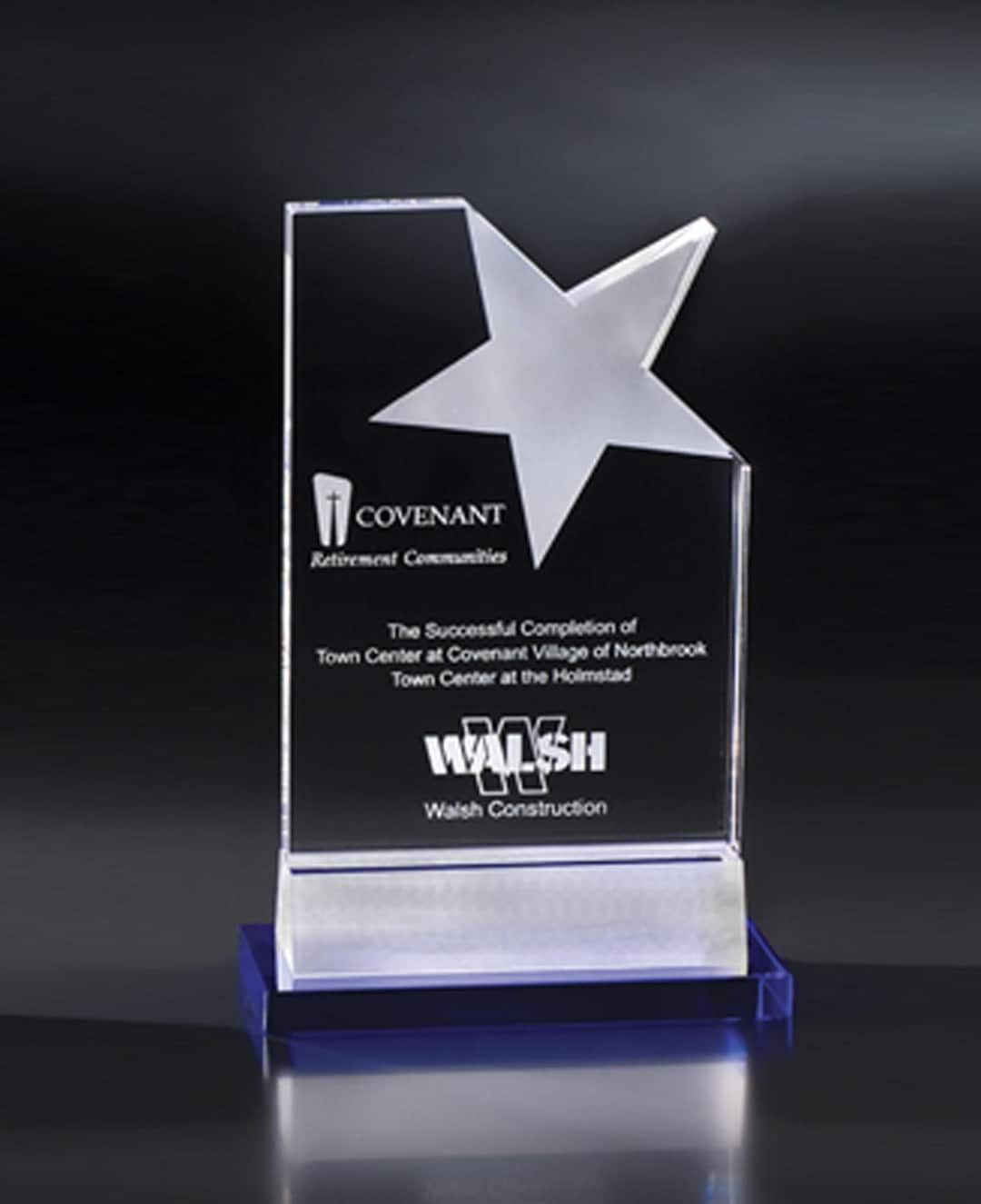 Crystal Oceana Star Recognition Award 6"w X 9"h Engraved and ...