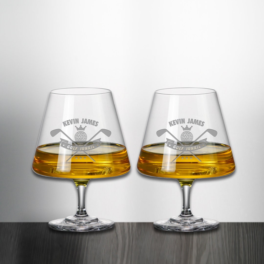 Crystal Golf Junkie Brandy Snifter Glass Custom Engraved Personalized ...