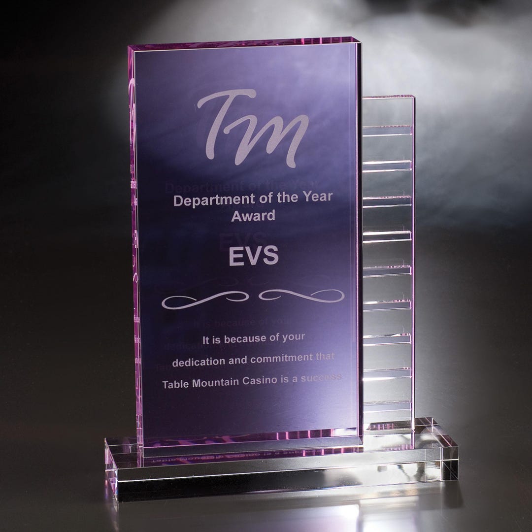 Personalized Purple Crystal Award: Engraved Recognition Gift (8x10) - Etsy