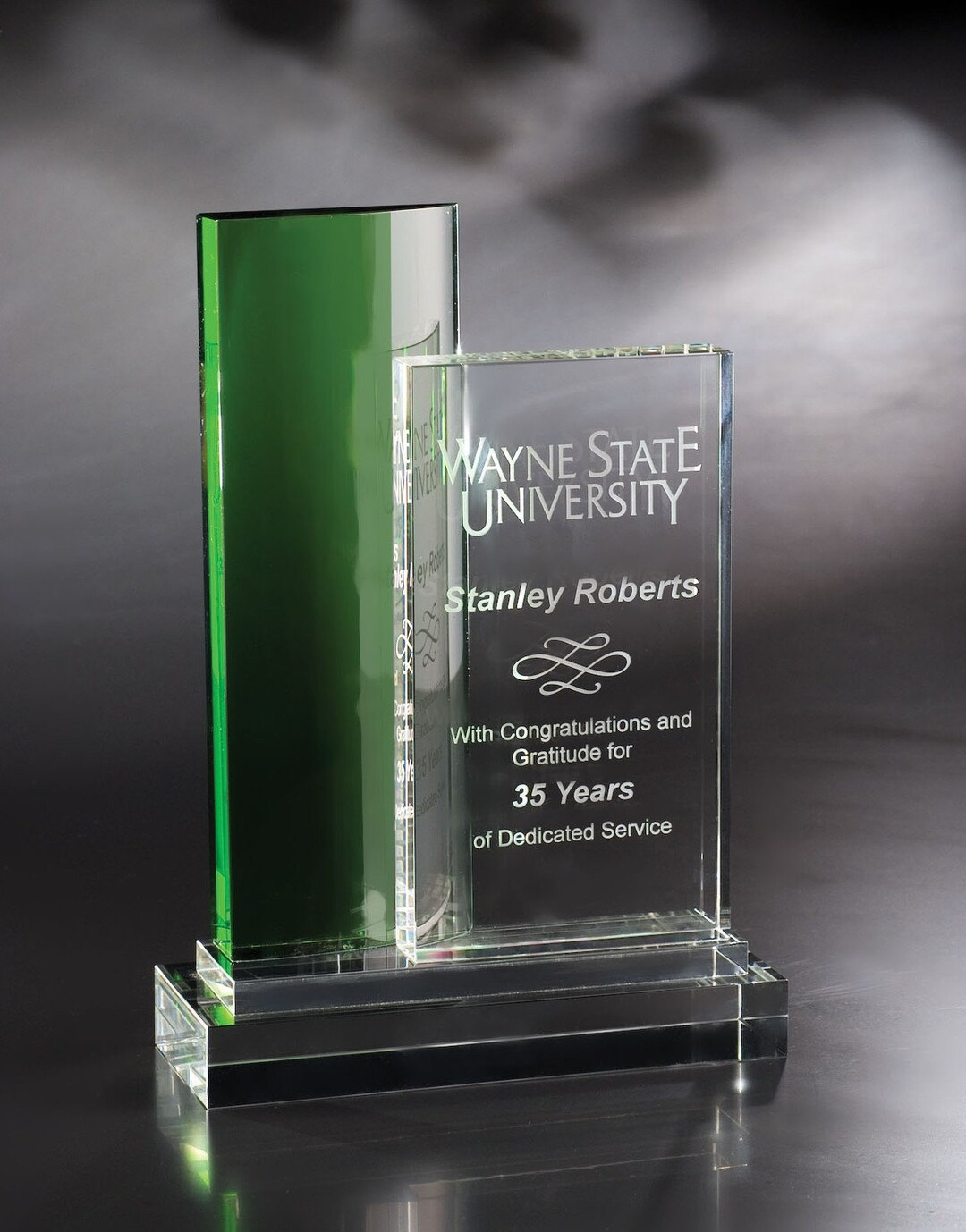 Green Crystal Infinity Recognition Award by Chien J. Wang Custom ...