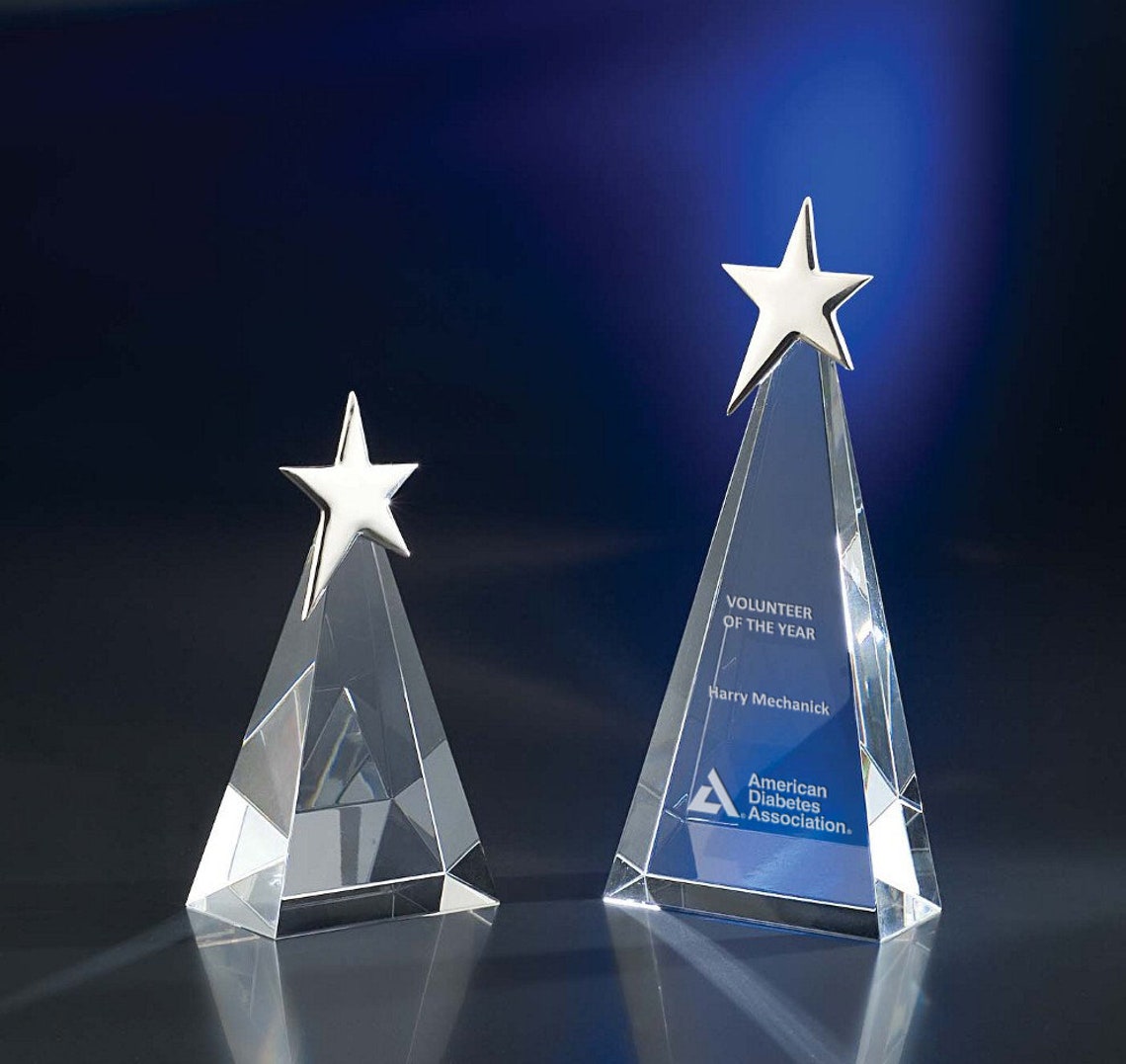 Crystal Star Show Time Recognition Award Engraved and Personalized - Etsy
