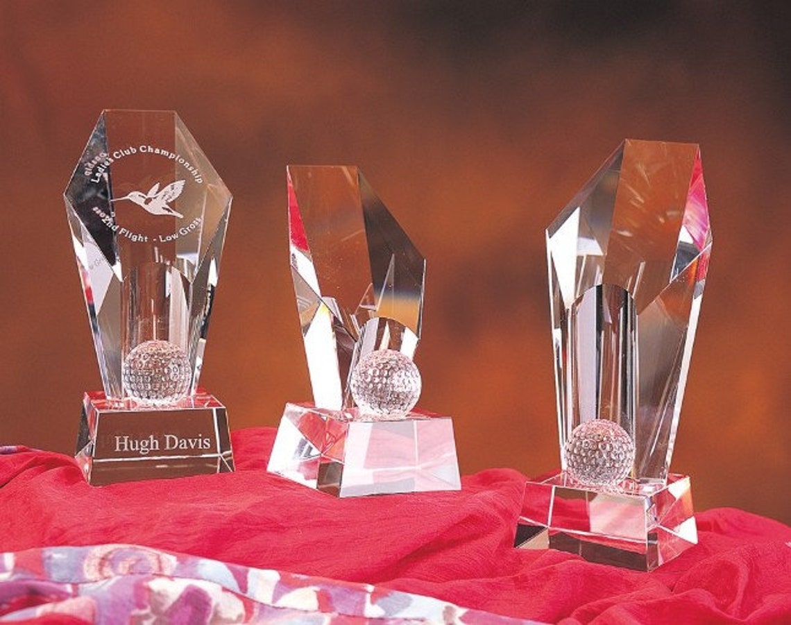 Crystal Foxfire Golf Trophy Custom Engraved and Personalized | Etsy