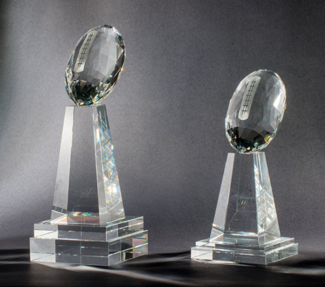 Crystal Championship Football Trophy by Chien J. Wang Custom - Etsy