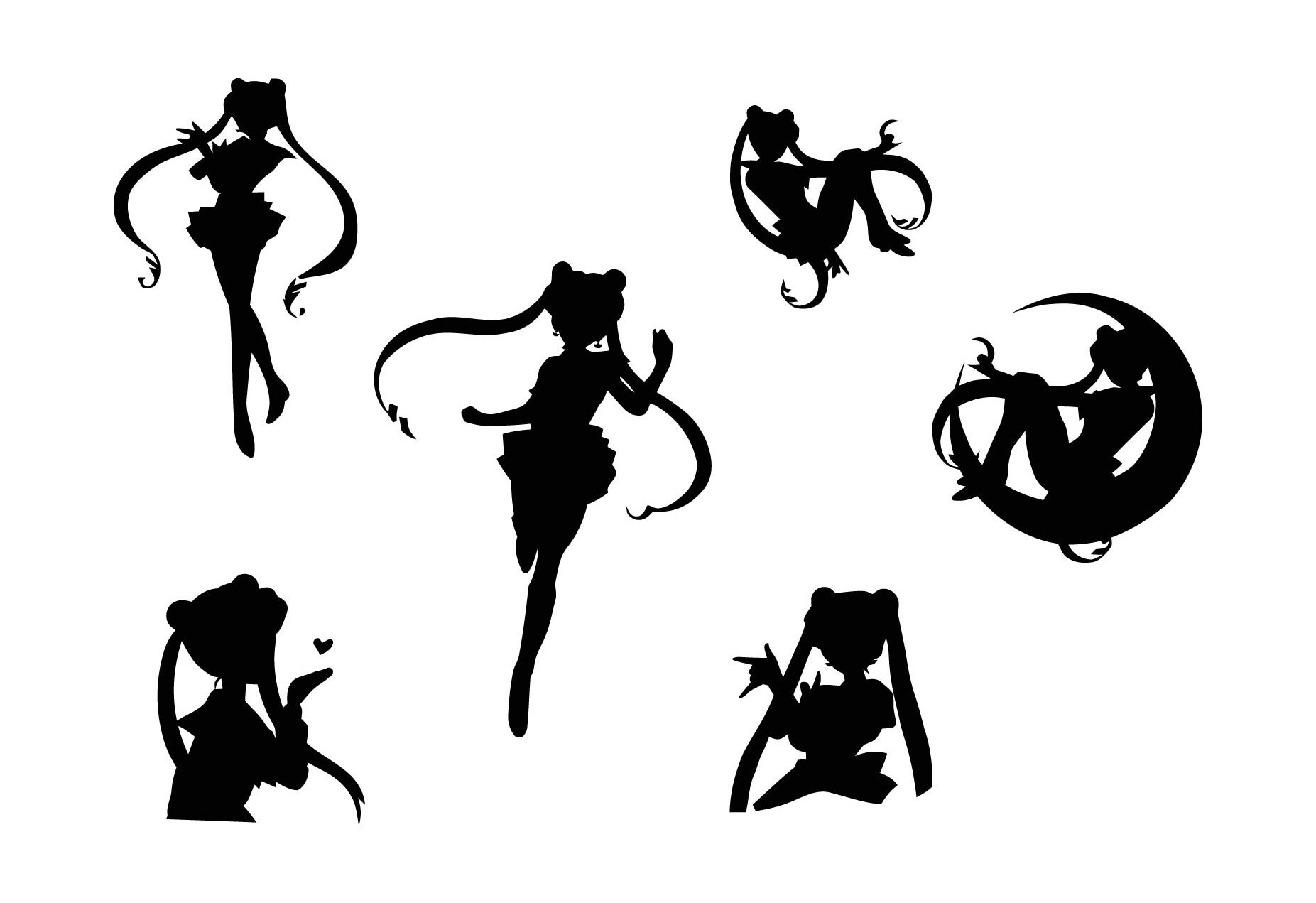 Moon Vectors Anime Pretty Soldier Sailor Design (Instant Download) - Etsy