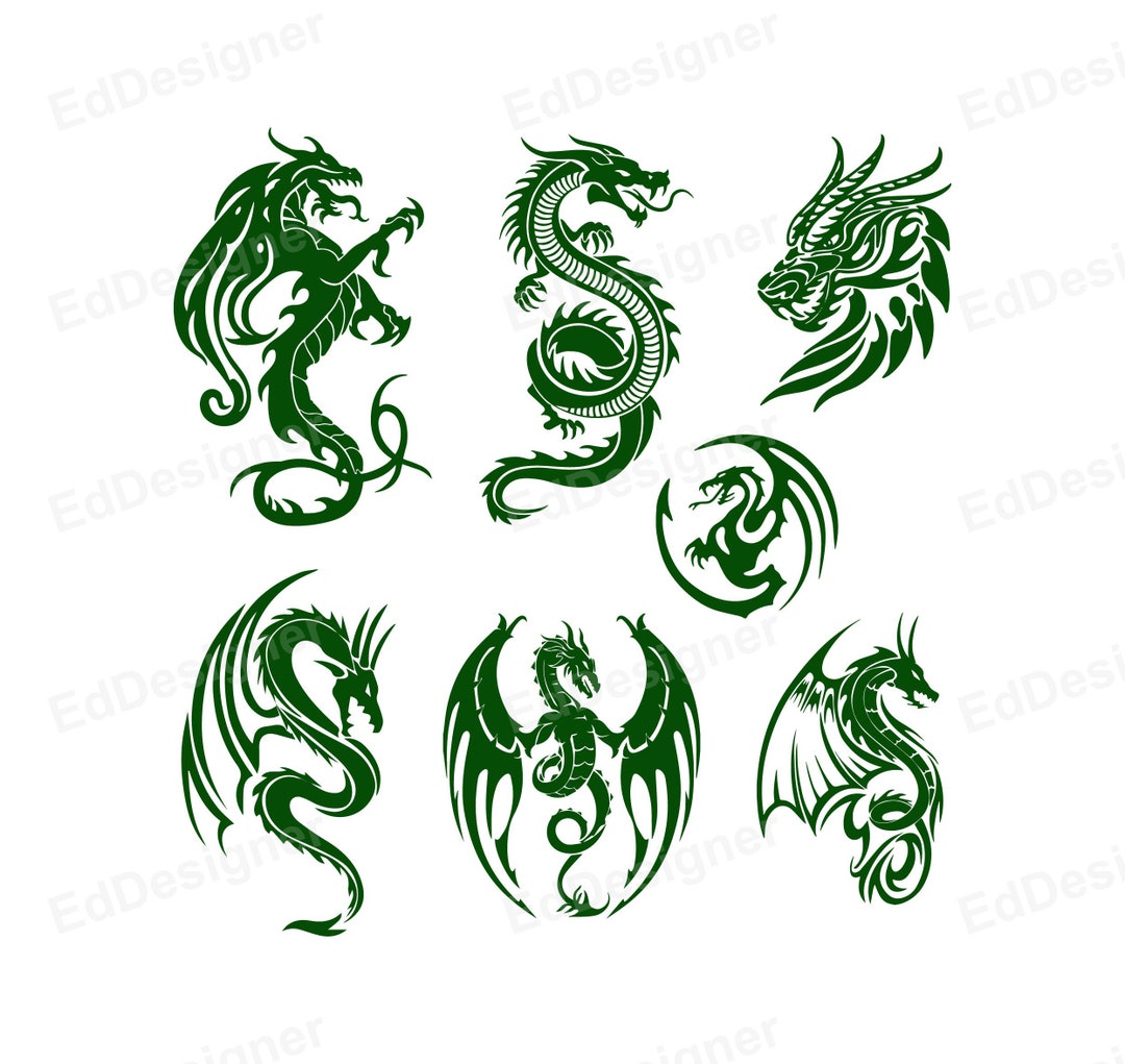Dragons Vector SVG, PNG, DXF, Eps, Jpg - Etsy