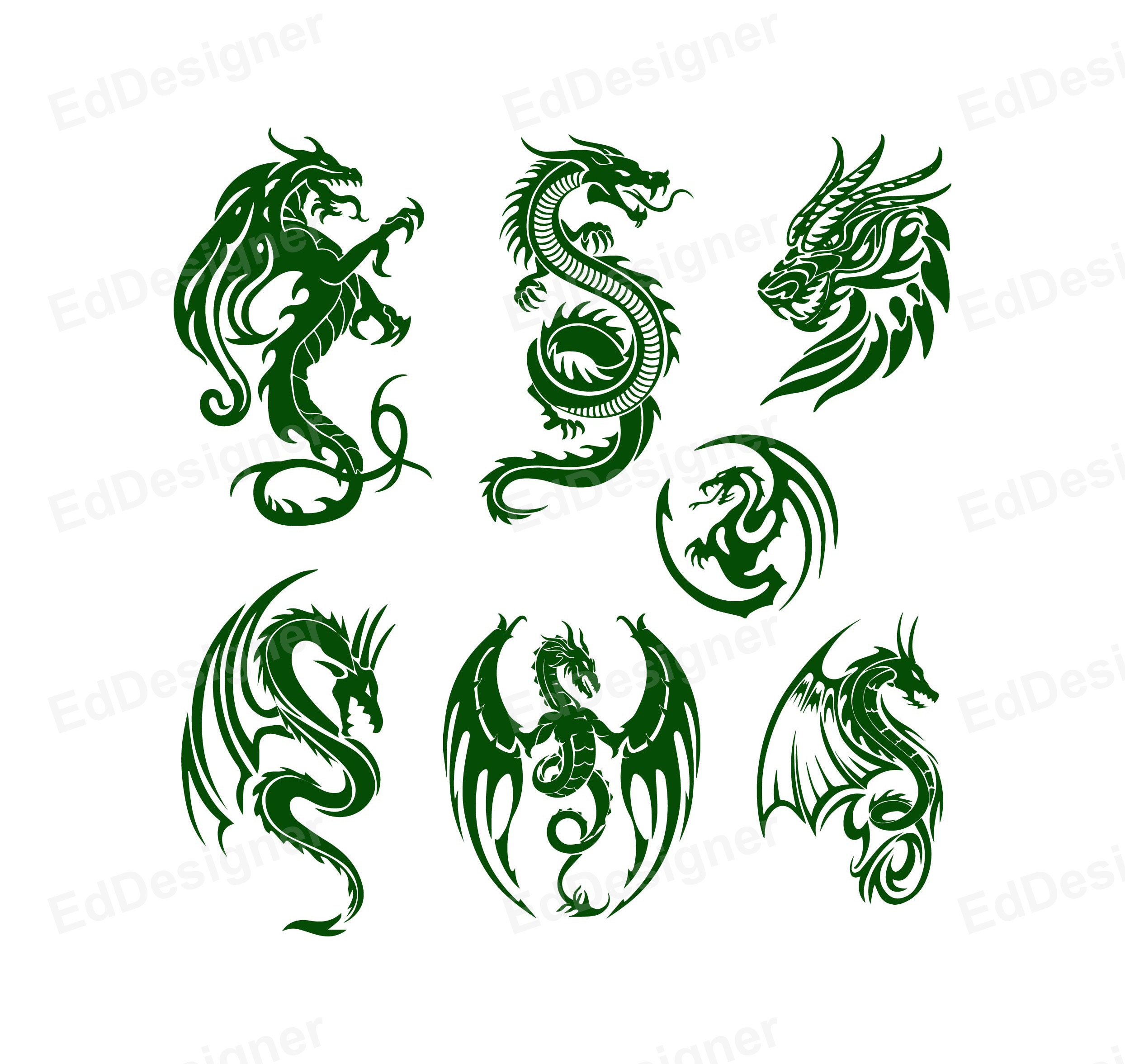 Dragons Vector SVG, PNG, DXF, Eps, Jpg - Etsy