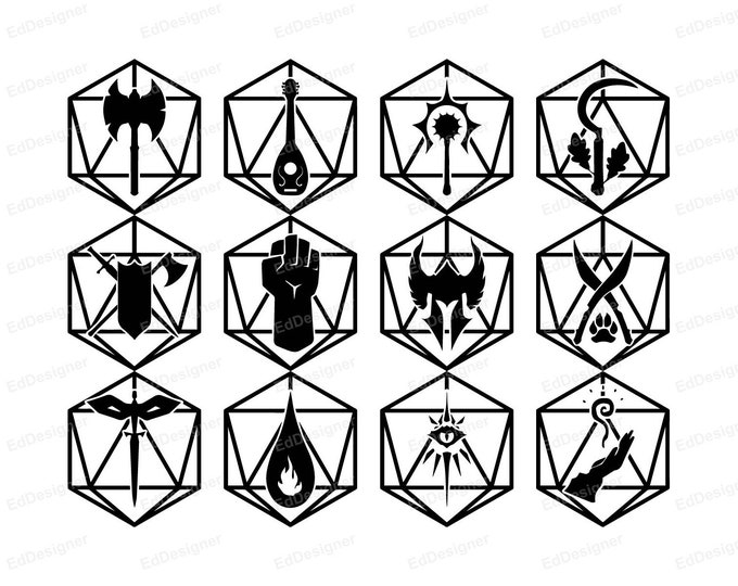 DND Classes Pack Svg/png/jpg Instant Download Dungeons - Etsy