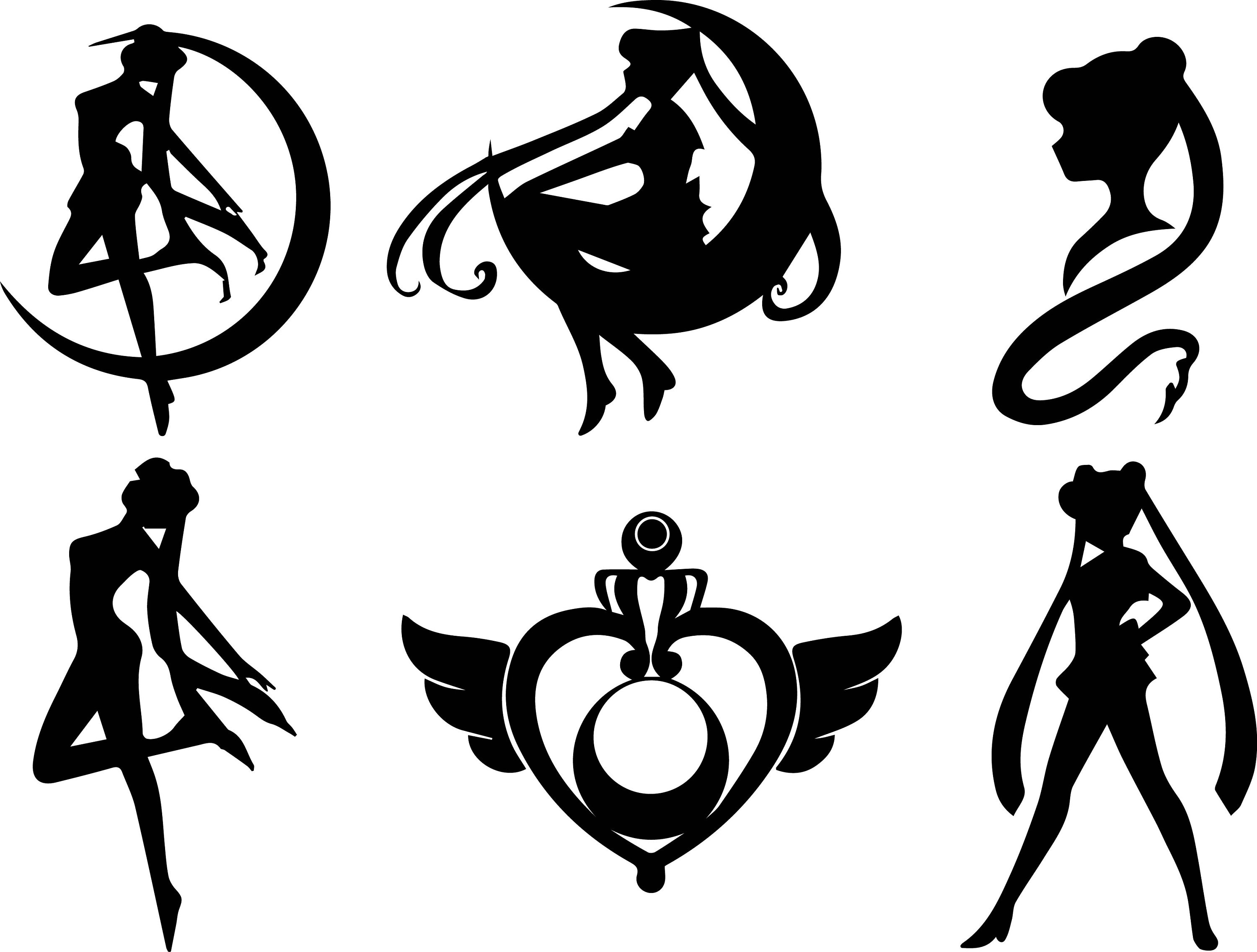 6 vectores de Sailor Moon conjunto de vectores de anime - Etsy México