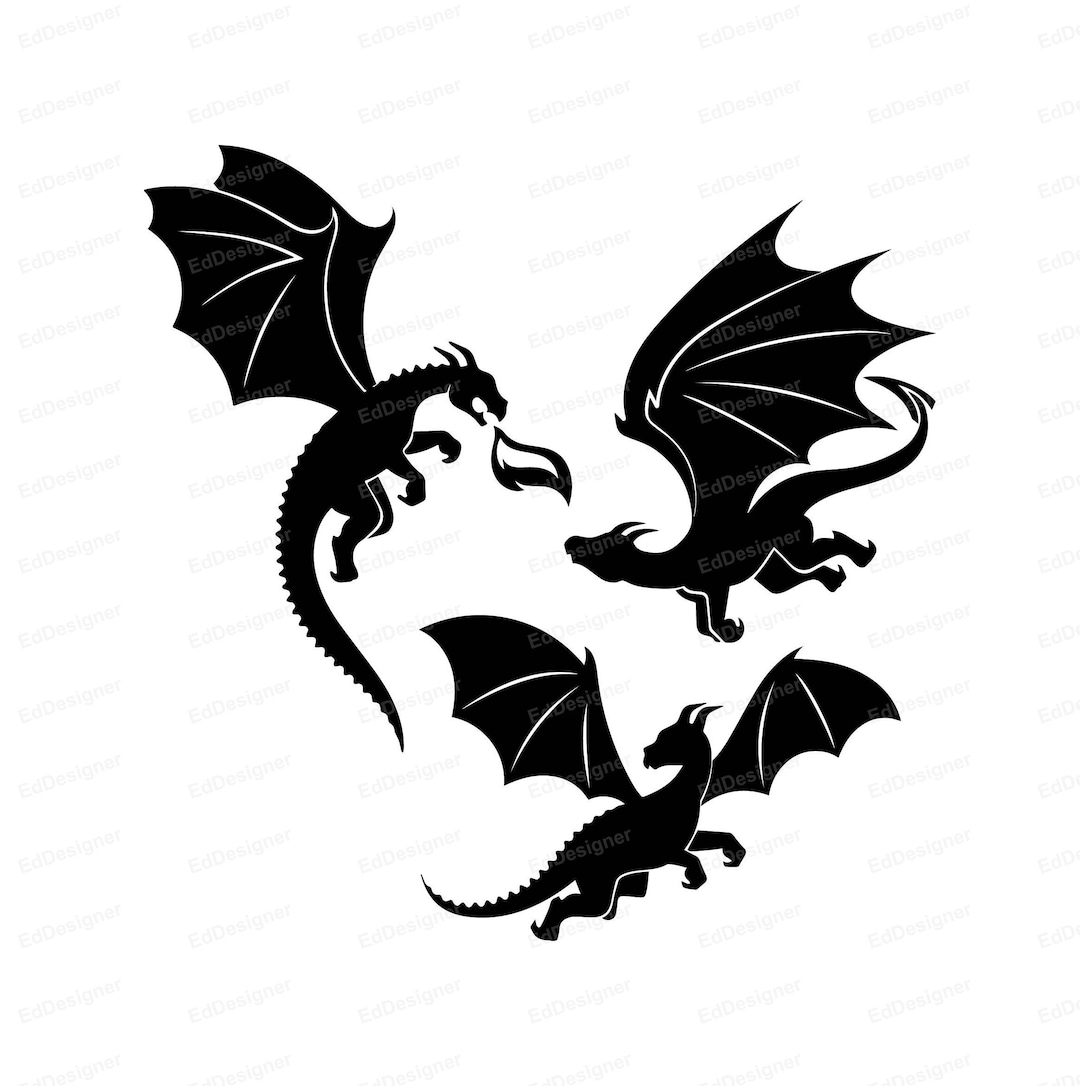 Dragons Vector SVG, PNG, DXF, Eps, Jpg - Etsy