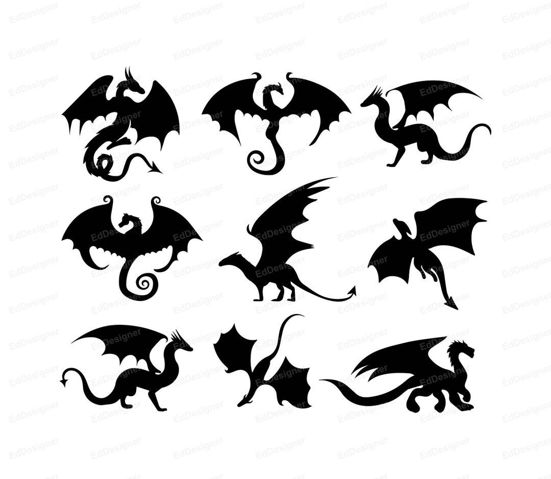 Dragons Vector SVG, PNG, DXF, Eps, Jpg - Etsy