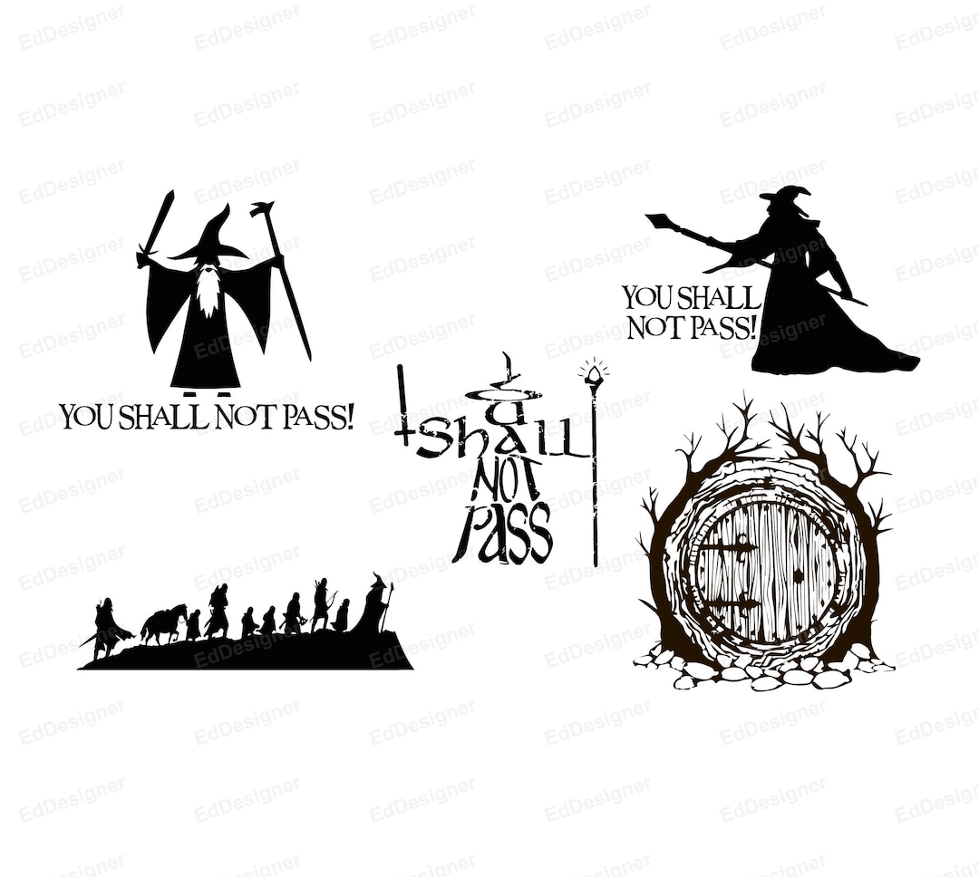 You Shall Not Pass Gandalf, Hobbit Hole Vector, Frodo SVG, Clip Art ...