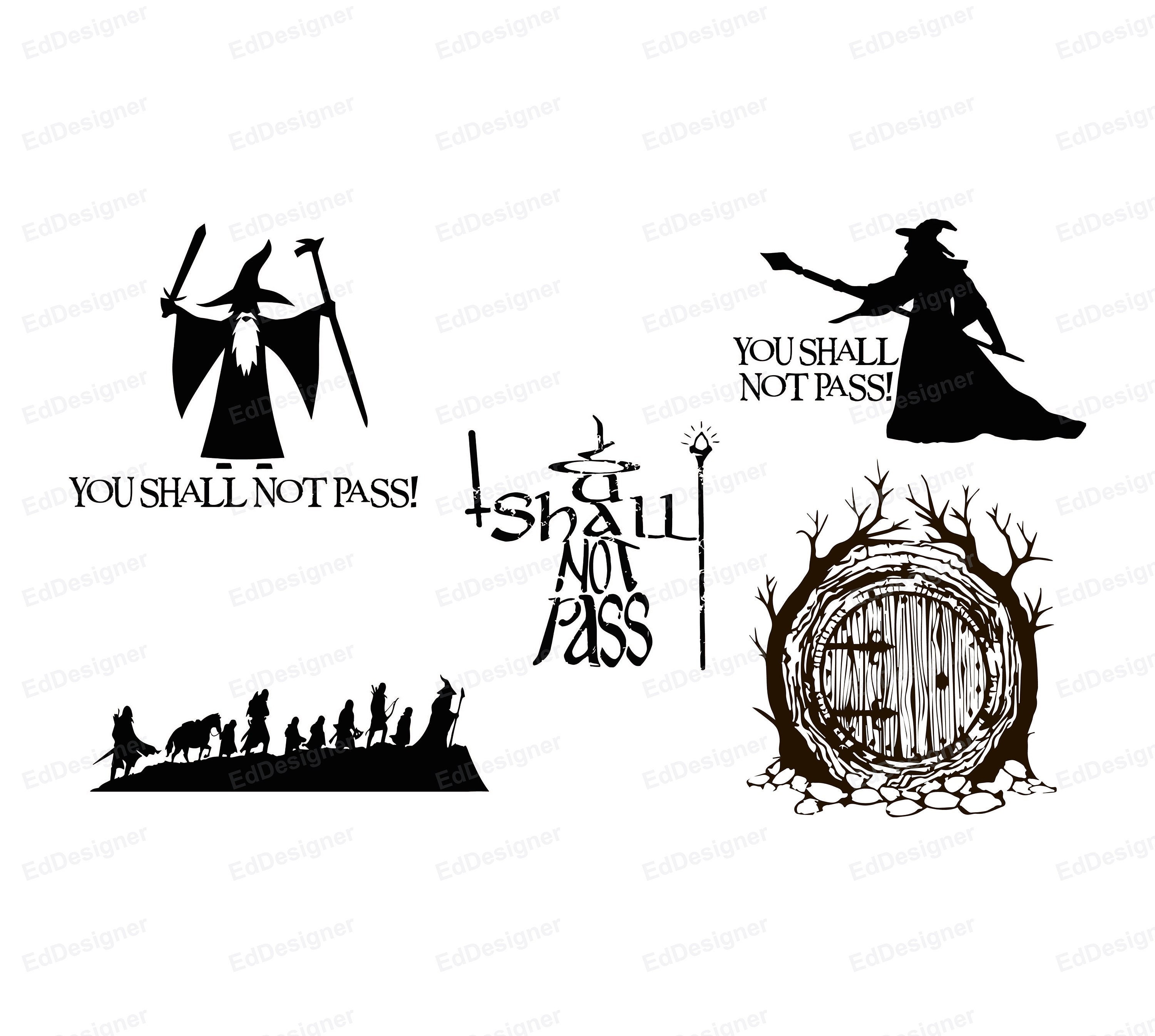 You Shall Not Pass Gandalf, Hobbit Hole Vector, LOTR Frodo SVG, One ...